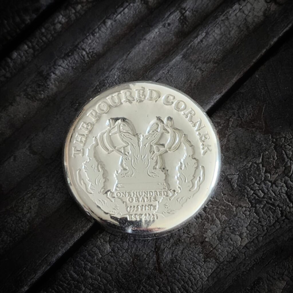 The Poured Corner 100 gram button – Reckless Metals