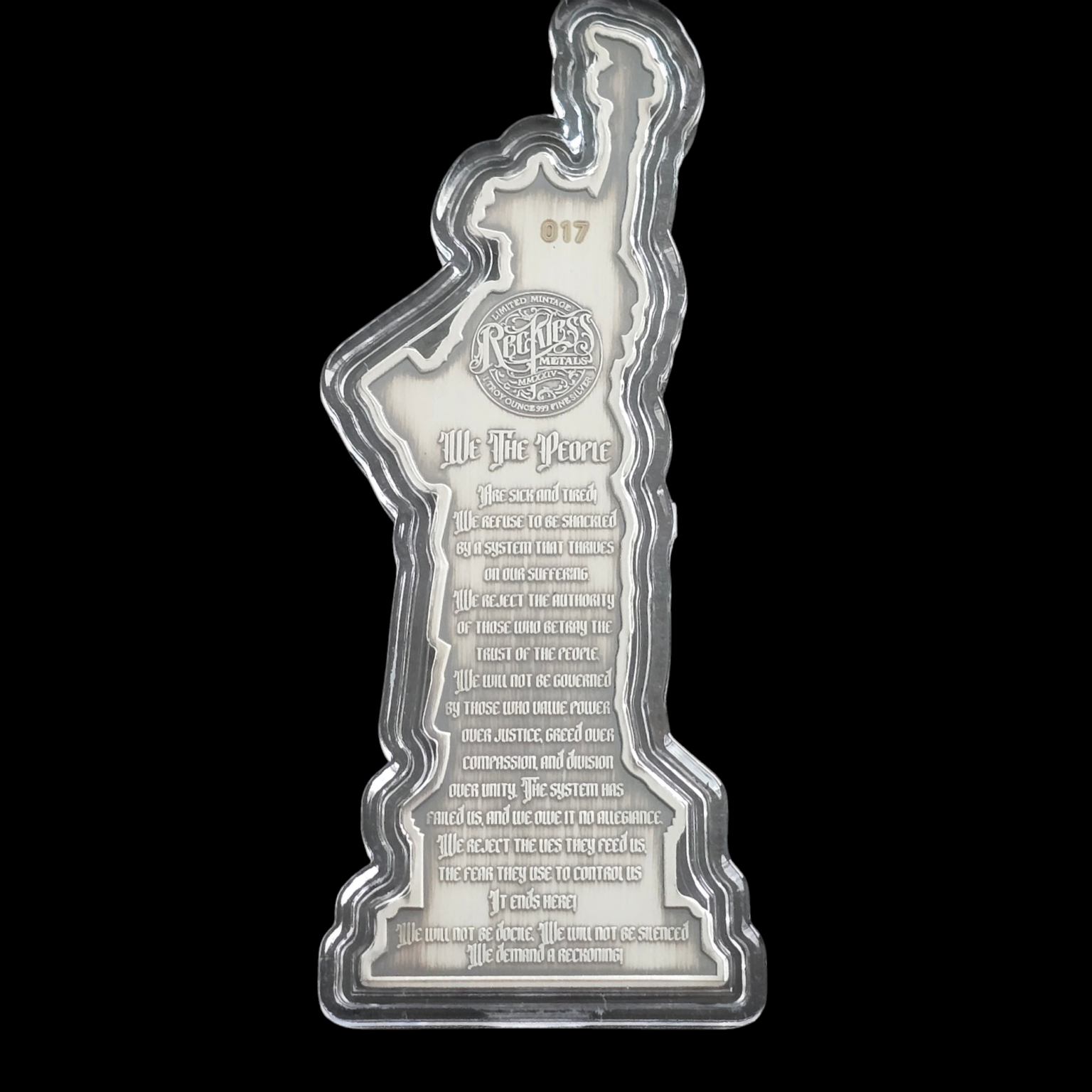 Statue of Defiance 4 bar set – Reckless Metals